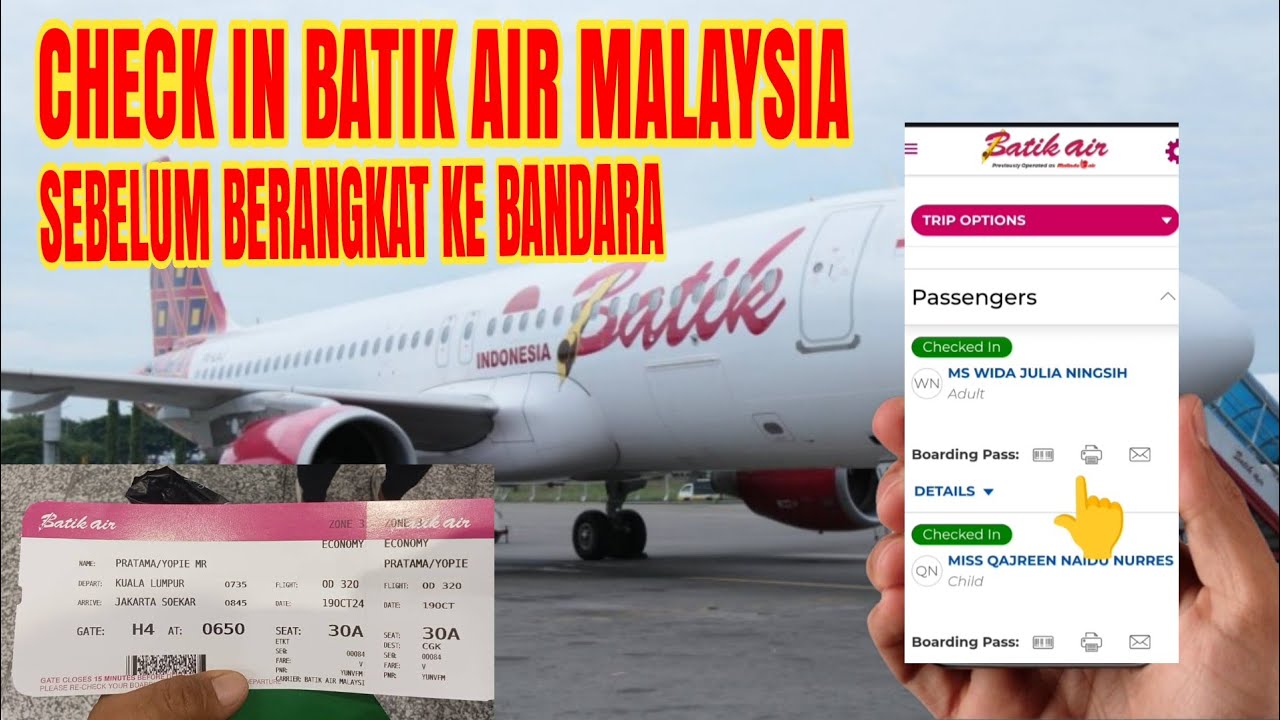 CARA CHECK IN BATIK AIR MALAYSIA SEBELUM KE BANDARA DENGAN BOOKKABIN# ...