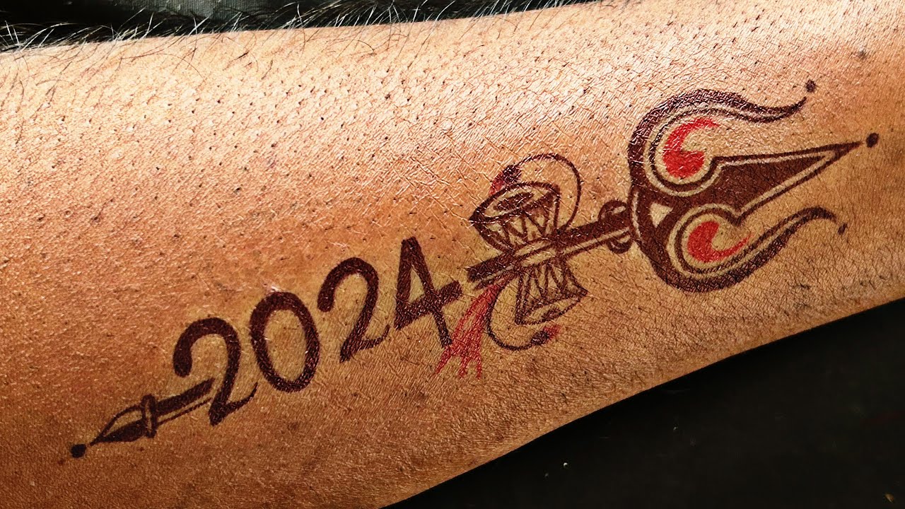 How to make// new 2024 and trishul amazing tadesign with pen #viral ...