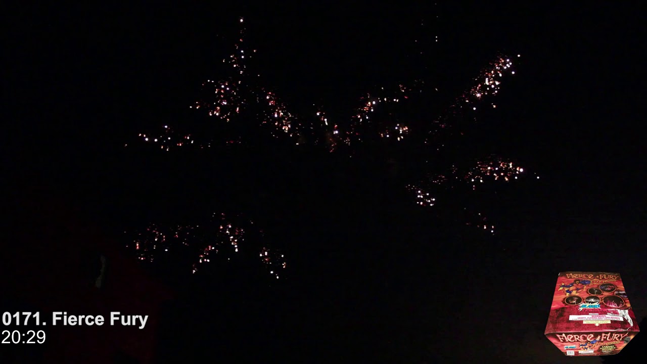 ALA-D202C5 0171. Fierce Fury Fireworks -ALAMO Fireworks-200G Cake - YouTube