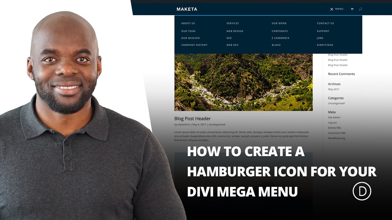 How to Create a Hamburger Icon for Your Divi Mega Menu - YouTube