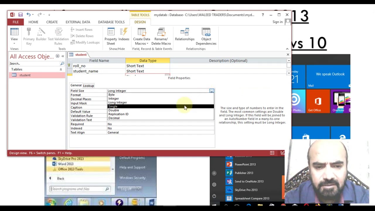 CIT-263 - Practical No.2 - Create Database and table in MS Access - YouTube
