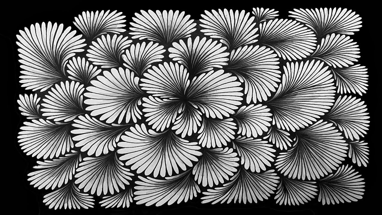 How to draw fanned leaves | Miss Betsi’s pattern # 2 - YouTube