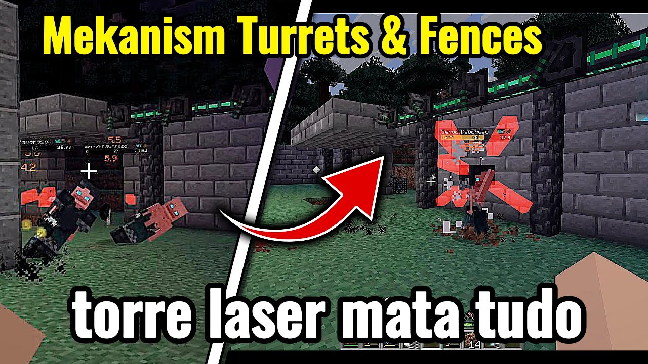 minecraft torres laser que matam tudo Mekanism Turrets & Fences ...
