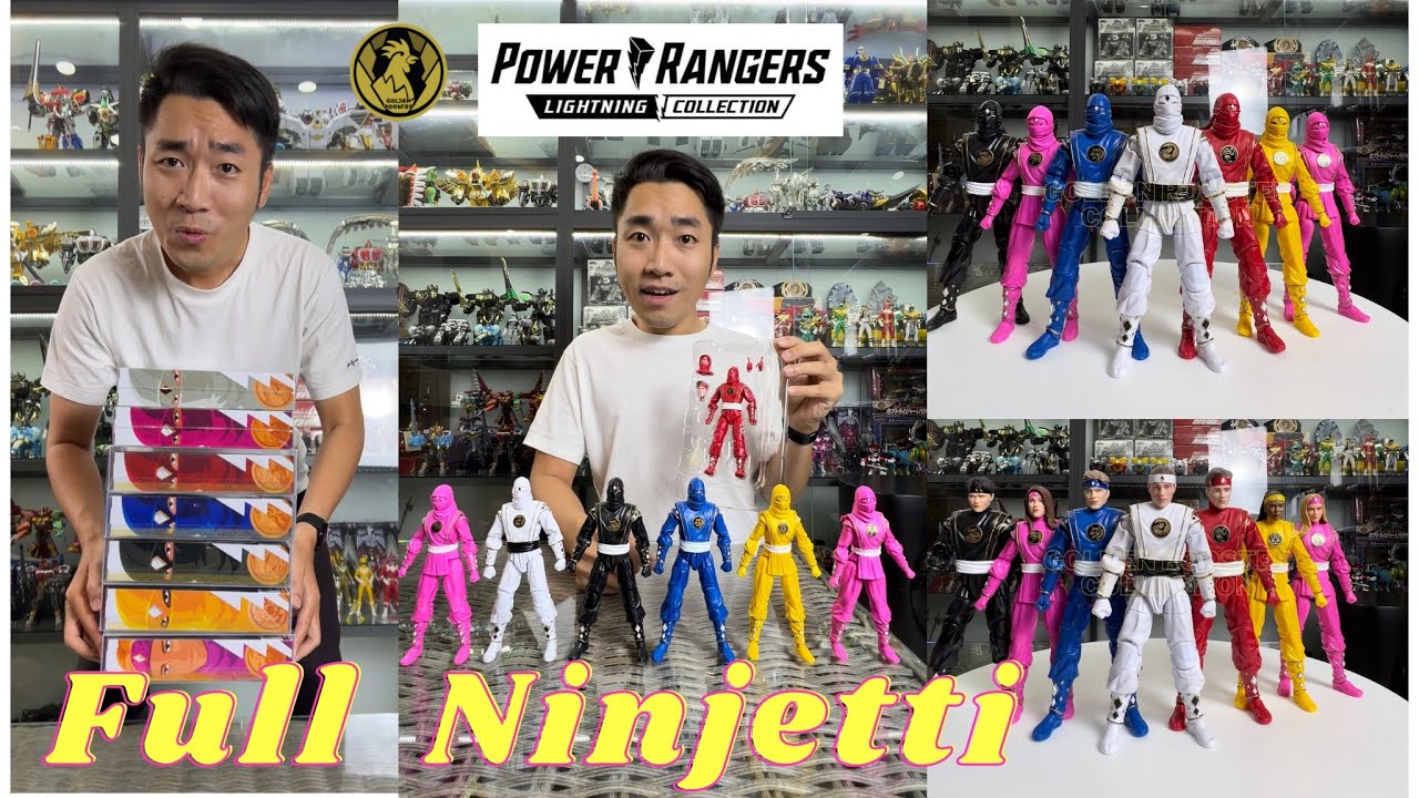 Full team Ninjetti Mighty Morphin Hasbro Power Ranger Lightning ...