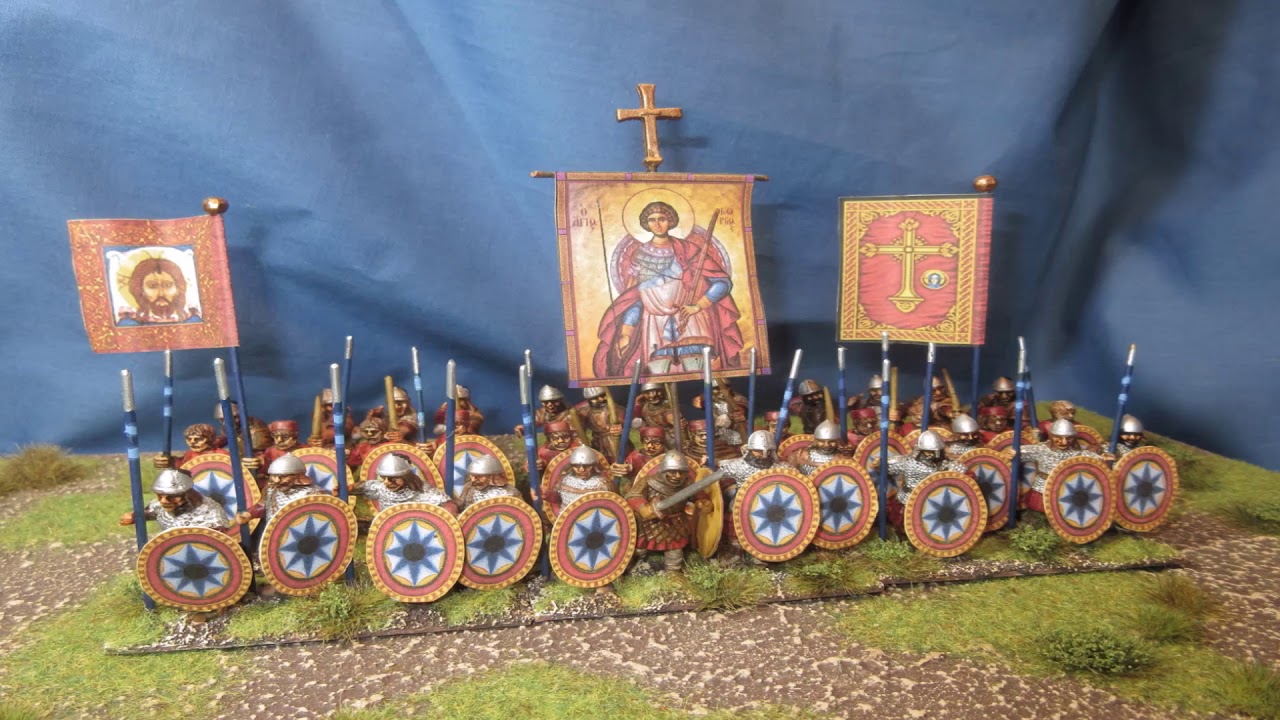 121 28mm Byzantine Thematic infantry 2nd Unit. - YouTube