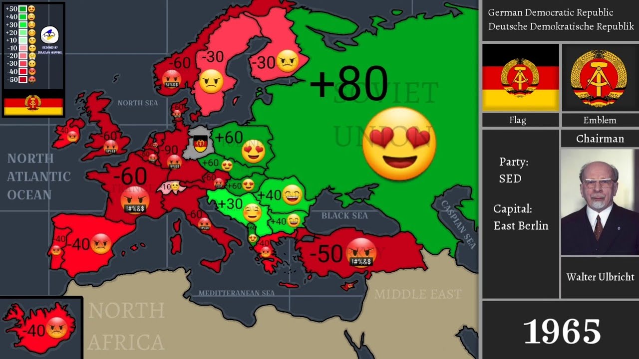 Relations between East Germany & Europe (1949-1990) Every Year - YouTube