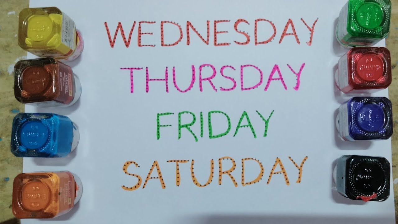 learn week with Colours kids| Week name Spelling reading & writing for ...