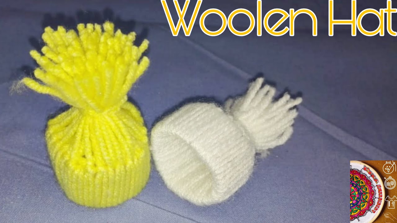 Amazing Hat Making with Wool | Super Easy Woolen Miniature Pom Pom Hat ...