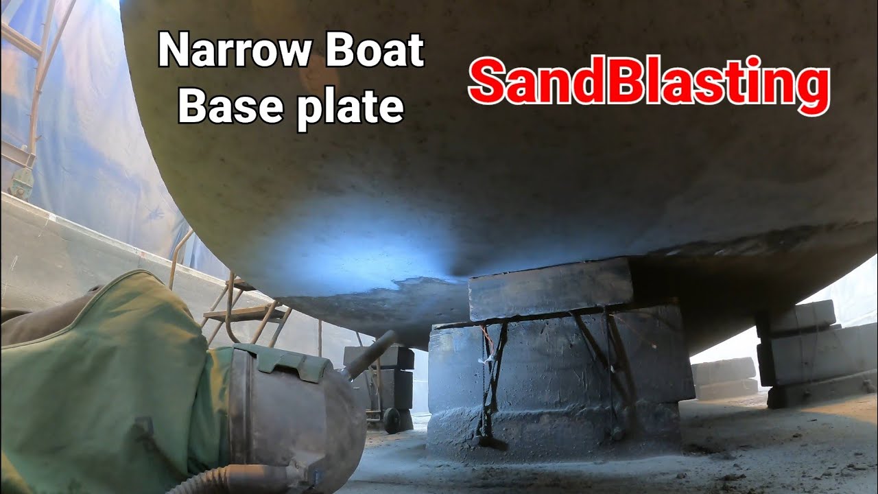 Narrow boat Base plate Sandblasting. - YouTube