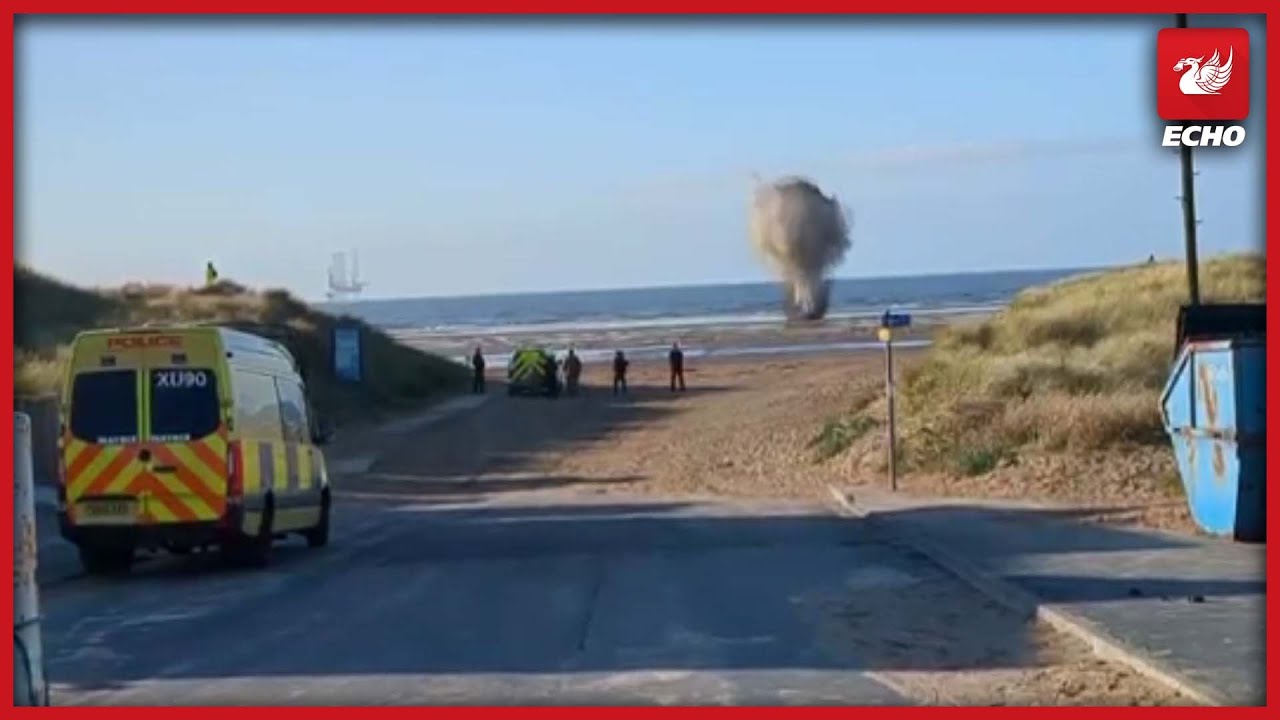 Video shows moment WW2 bomb detonated on beach - YouTube