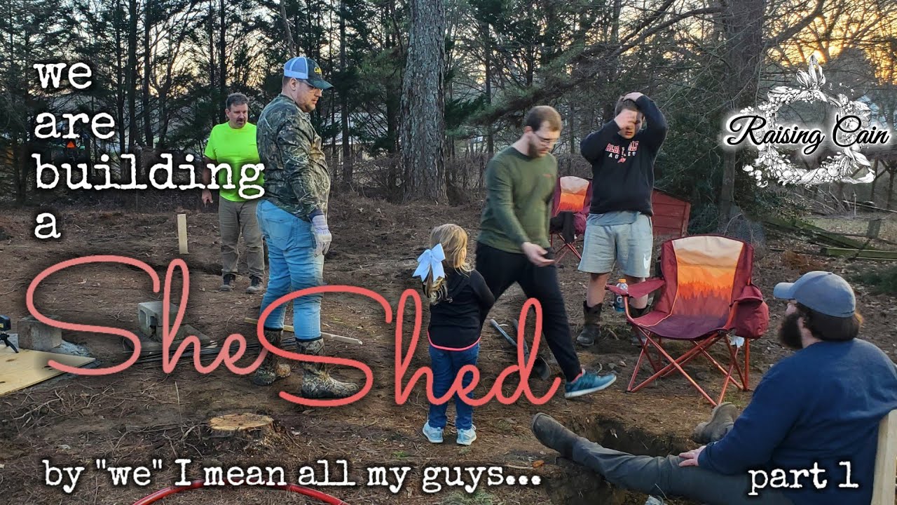 Building a She Shed • Part 1 • Completely DIY • Family Labor • Plans ...