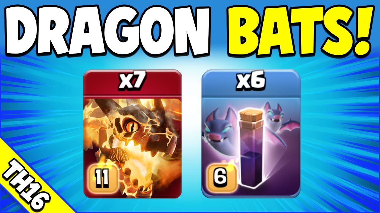 7 x SUPER DRAGONS + BATS = WOW!!! TH16 Attack Strategy (Clash of Clans ...