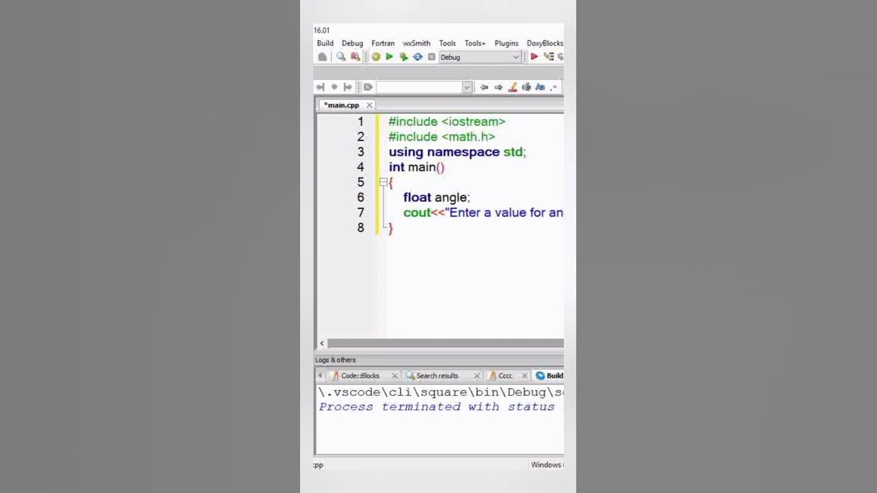 How To Make A Program To Show The Cin Of An Angle Codeblock C Coding Programming Code C 3474