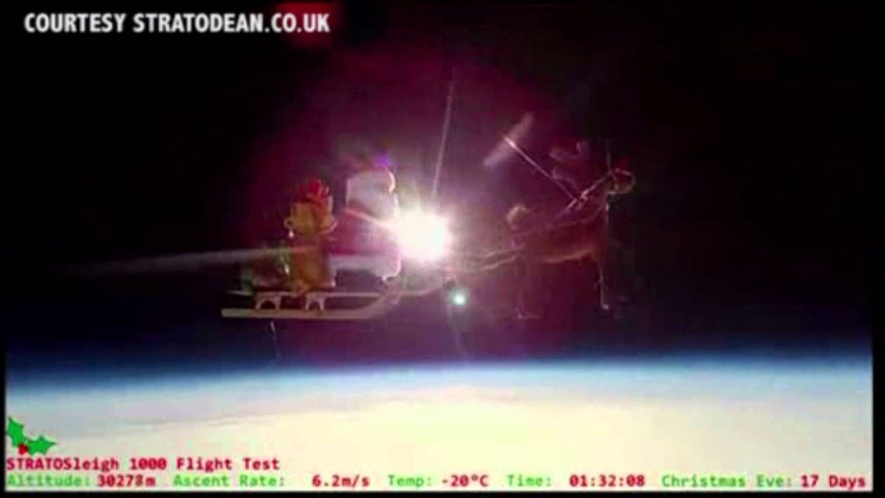 Santa Claus Flying Close to Outer Space - YouTube