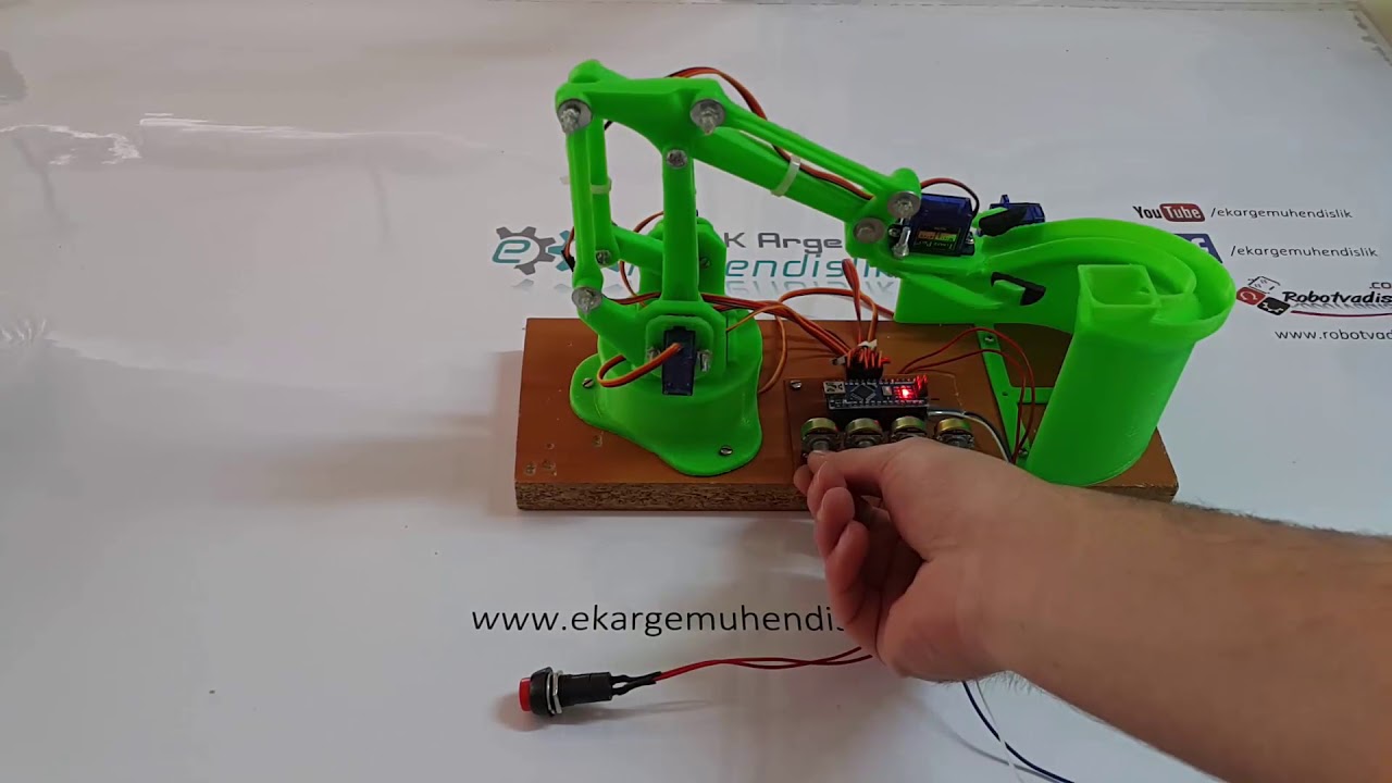 Arduino Nano ile Robot Kol (Robot Arm with Arduino Nano) - YouTube