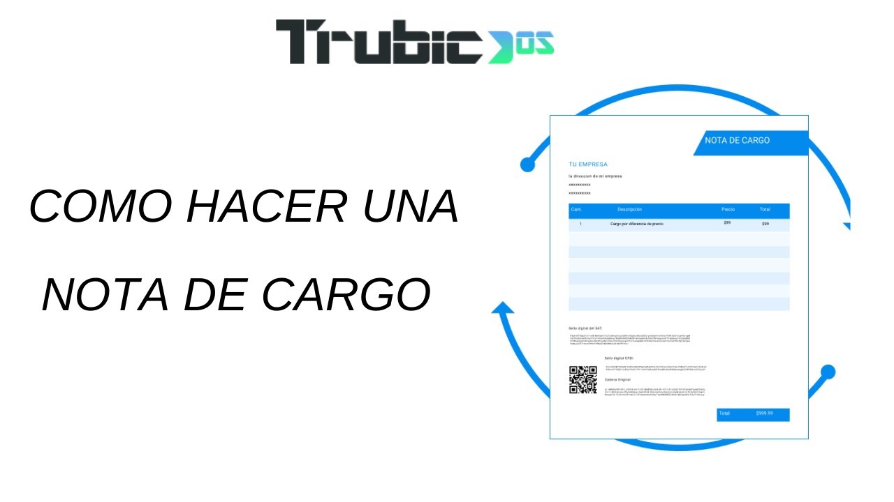 Como hacer una nota de cargo - Trubic OS - YouTube