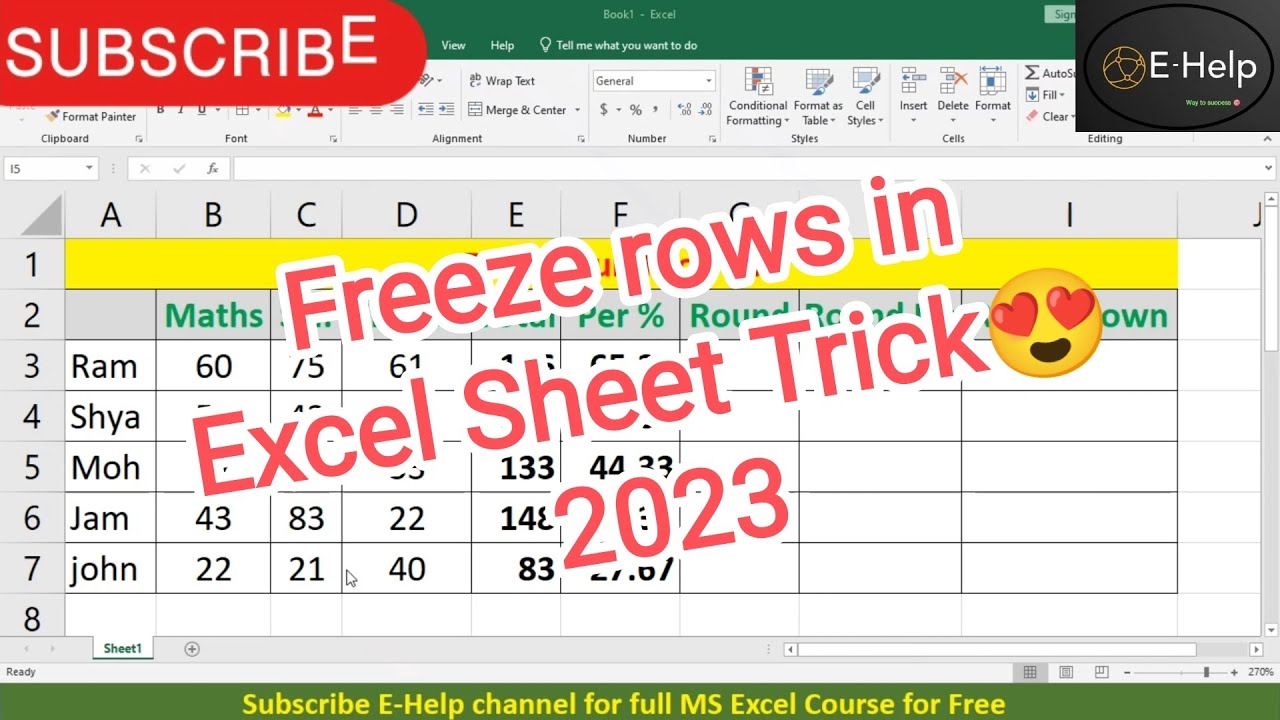 How To Freeze Selected Rows And Column In MS Excel Trick YouTube How To Freeze Selected Rows And Column In MS Excel Trick YouTube