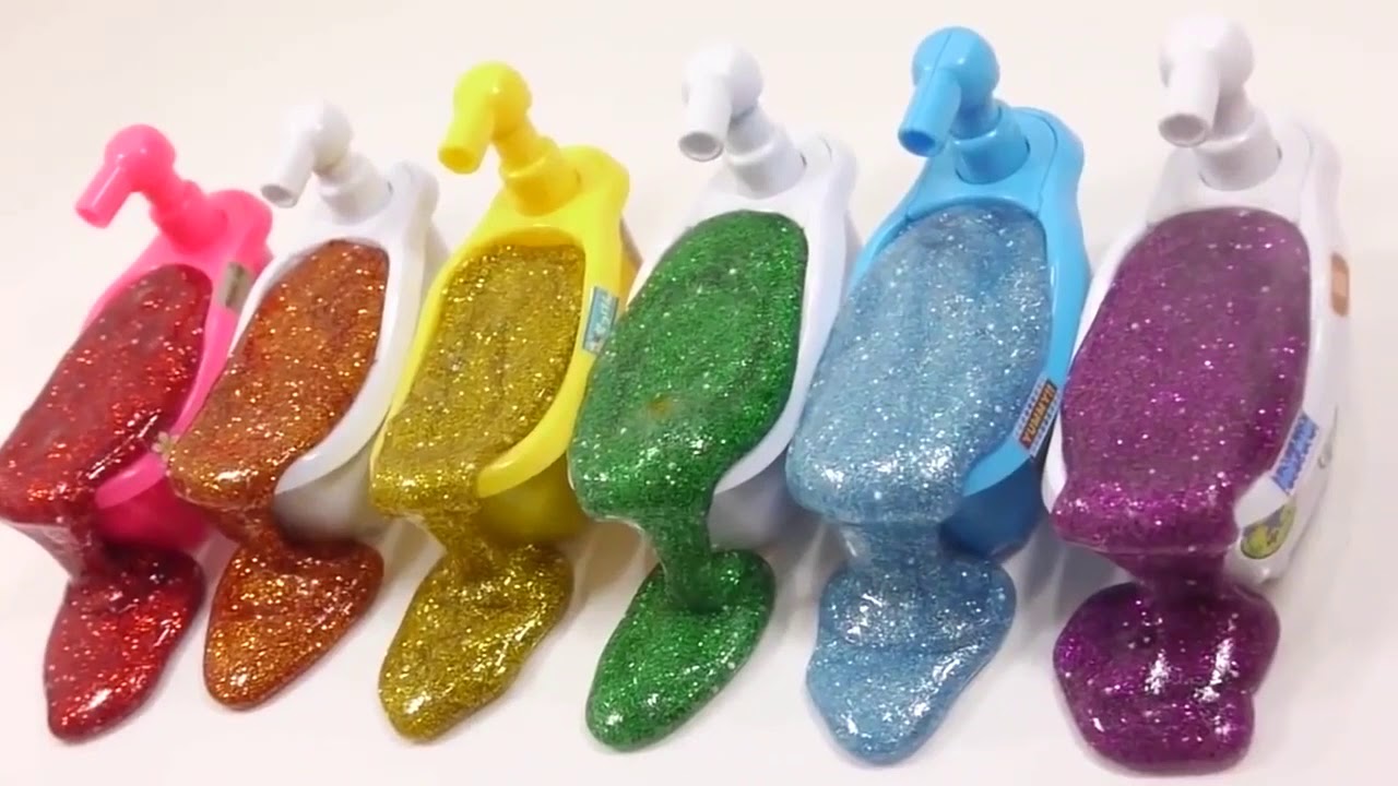 Kids Love To Play And Mixing Slime Learn Colors Glitter Water Clay ...