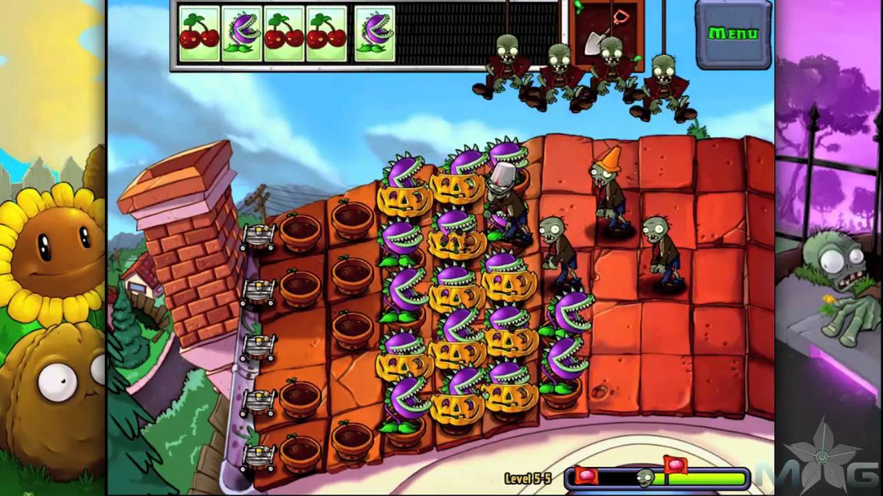 Plants vs Zombies Level 5-5 - YouTube