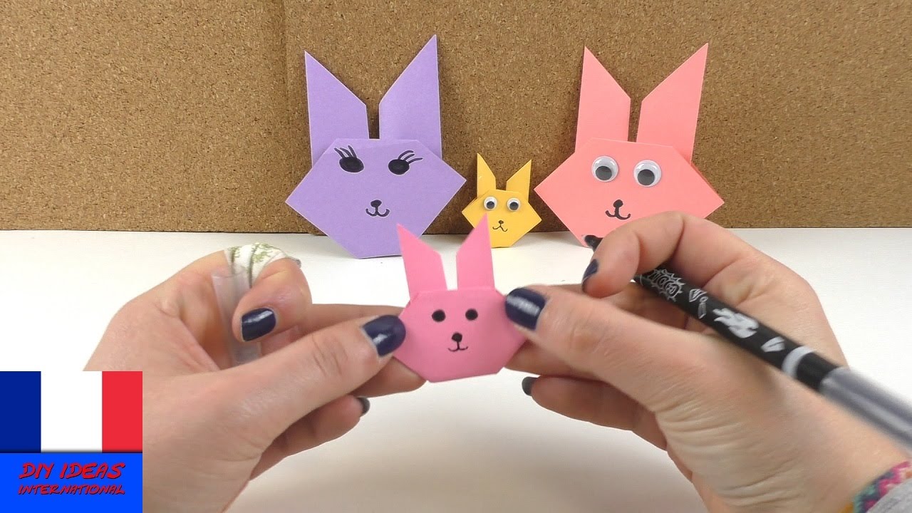 Tête de lapin de Pâques en Origami à plier | Bricoler un lapin de ...