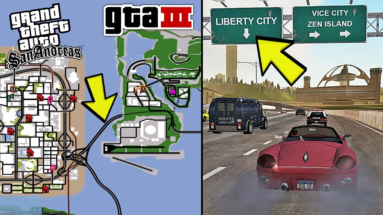 GTA SAN ANDREAS 'DAN LIBERTY CITY 'E ARABA İLE GİTMEK ! GTA 3 VE SAN ...