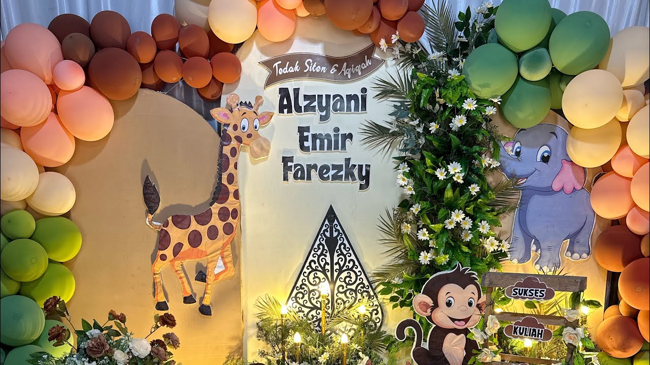 DIY DEKORASI TEDAK SITEN TEMA ZOO INDOOR #dekorasi #backdrop # ...