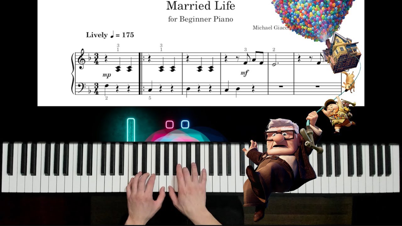 Married Life (arr. for Beginner Piano) w/ FREE Sheet Music - YouTube