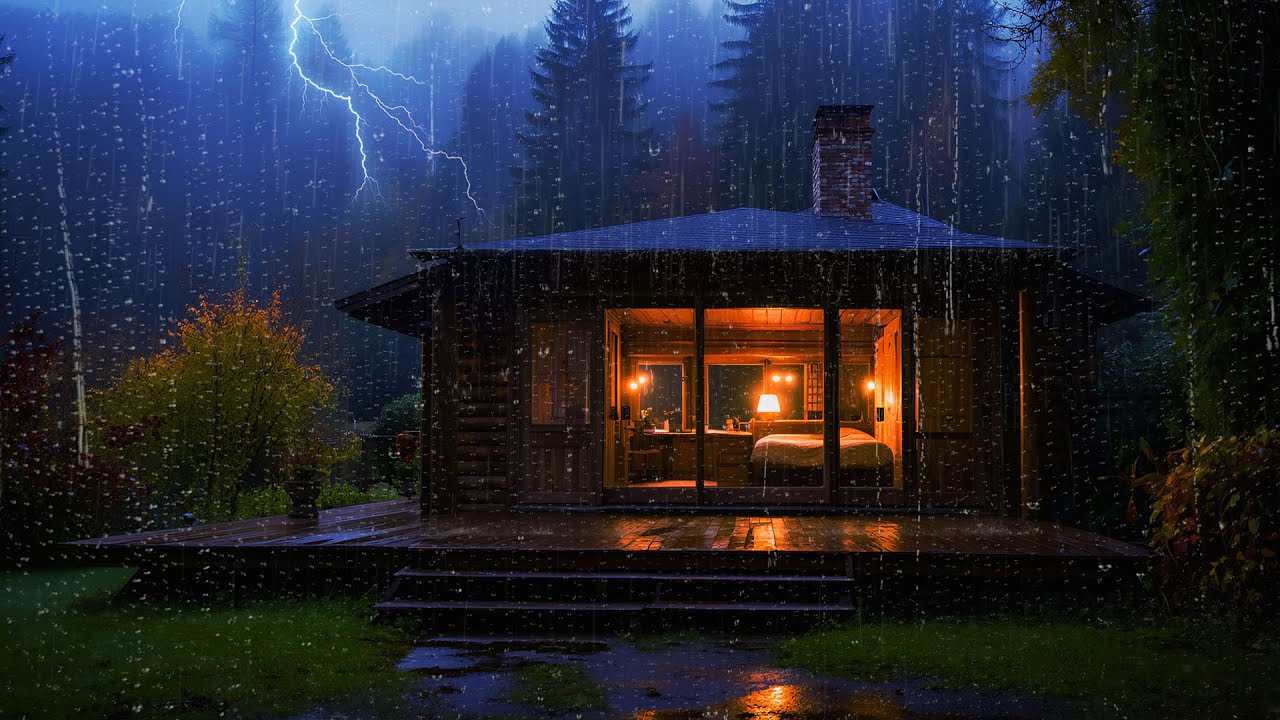 Cozy Cabin Rain Ambience at Night | Calm Mind, Peaceful Dreams 💤 - YouTube