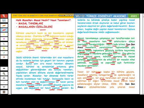 1-ÖABT MASAL-Masal Nedir? Nasıl Tanımlanır