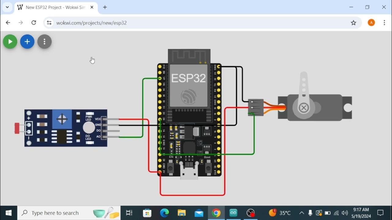 Esp32servo Motorlight Sensor Ldr Wokwi Esp32 Arduino Arduino Titan Youtube