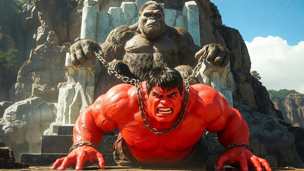 Monkey Vs red Hulk with fighting - YouTube