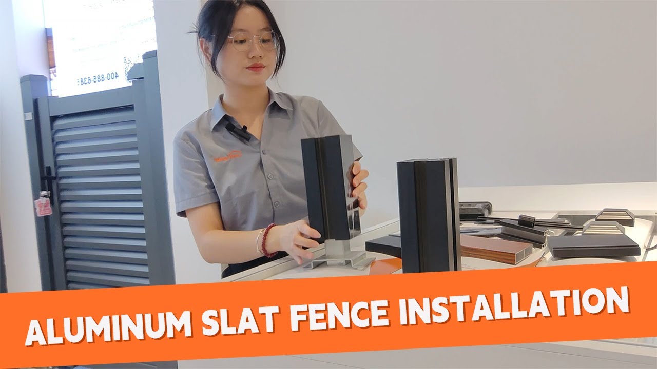 ALUMINUM SLAT FENCE INSTALLATION - YouTube