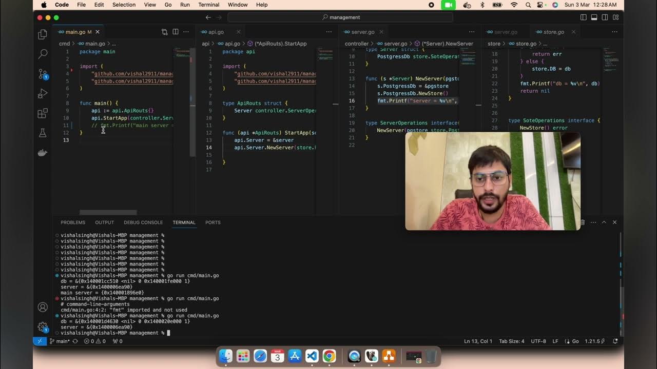 Rest Api with Go Code || Ep - 5 || MVC Pattern - Logrus Setup || #golang #chatgpt - YouTube