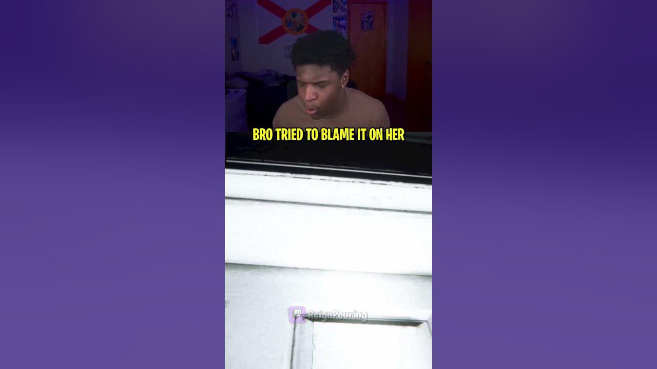 BRO TRIED TO BLAME IT ON HER😂 (Twitch/YT: ReignPouring) #jumpscares #scarygaming #streamer # ...