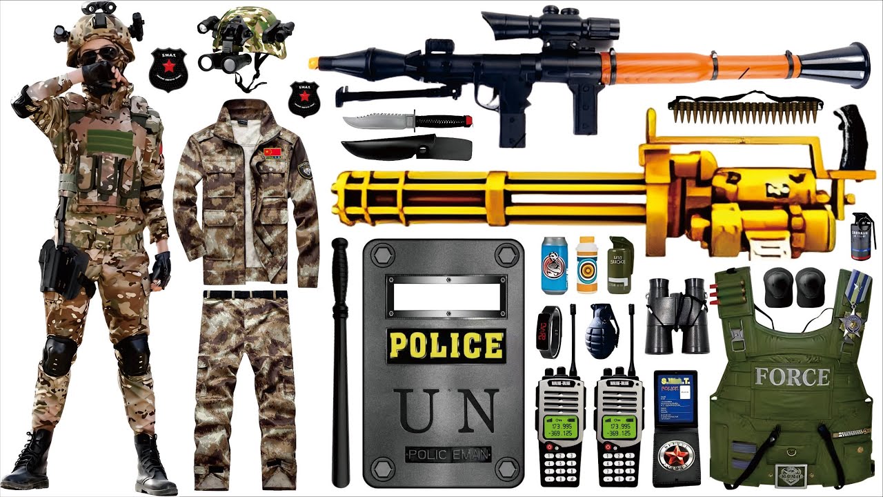 Unboxing mysterious toy box, toy gun collection, RPG rocket launcher ...