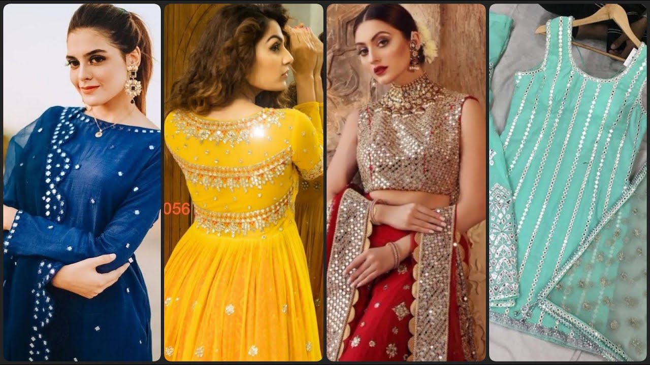 Beautiful Mirror Work Designer Dresses Ideas - YouTube