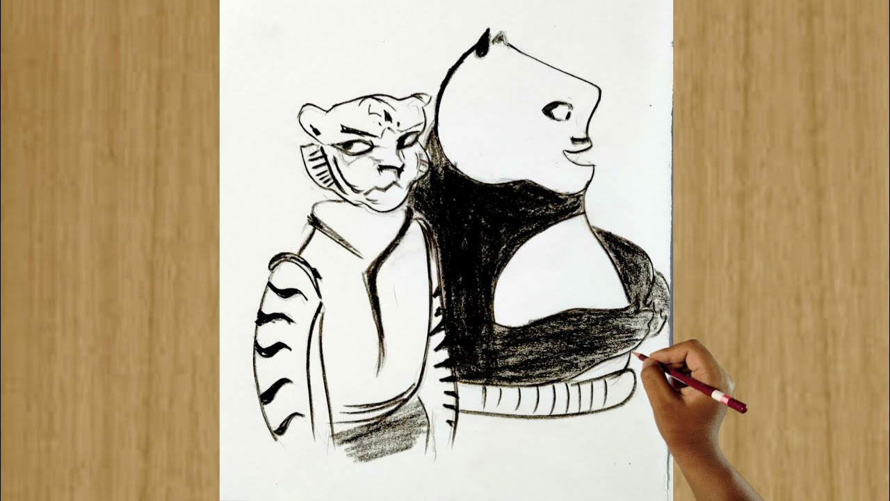 Kung Fu Panda And Tai Lung Drawing || How To Draw A Tai Lung and Kung ...