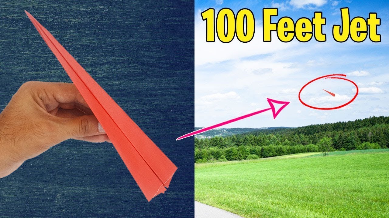 100 Feet!! Best Paper Airplane For Distance World record - How to Make ...