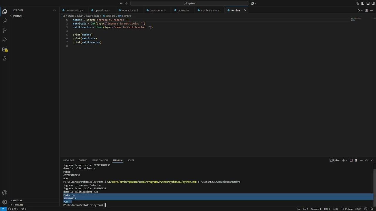 Variables usando input en PYTHON - YouTube