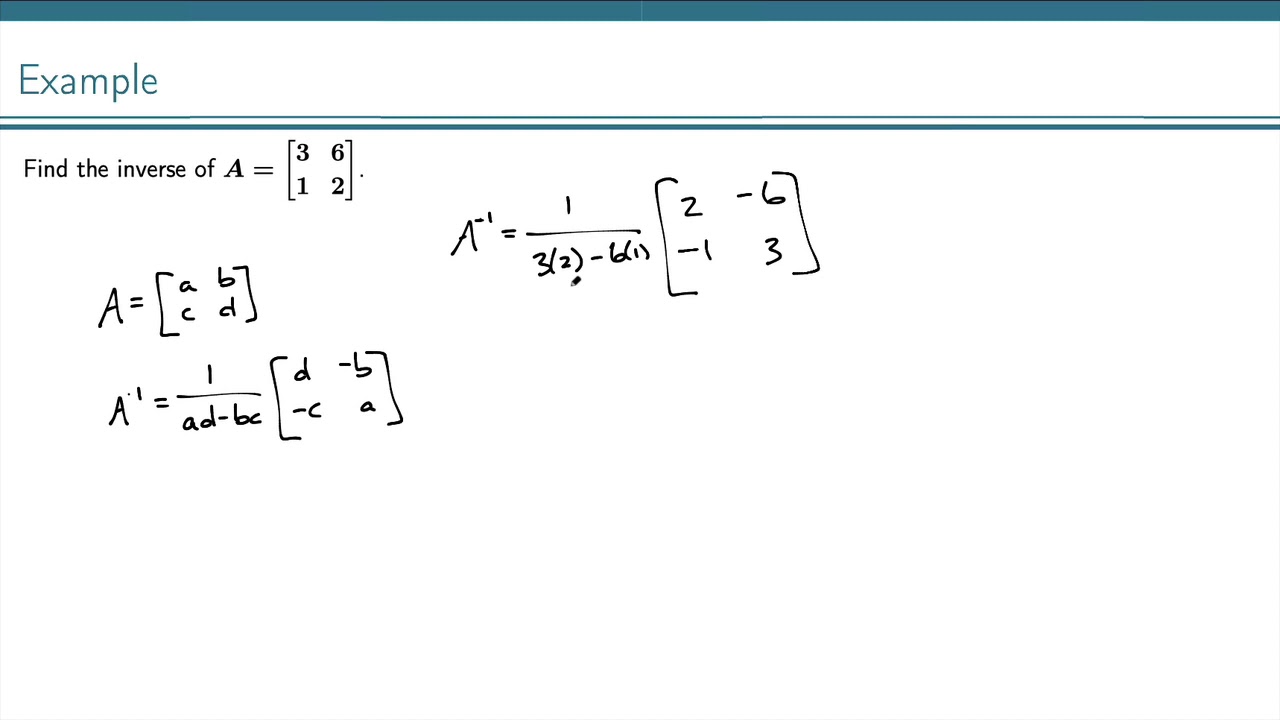 A 2x2 Matrix Without an Inverse - YouTube