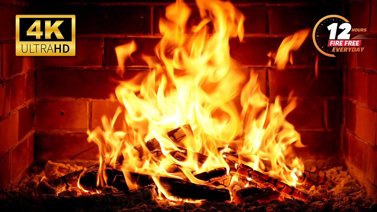 🔥 Always Warm 🔥 Cozy Fireplace 4K Ambience with Burning Logs ...