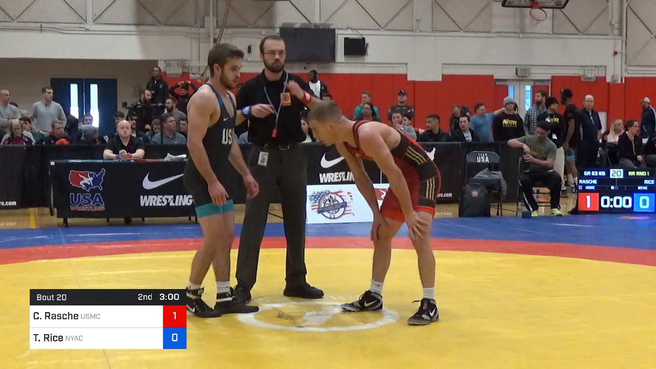 GR/GR 63 KG - RR1 - Colton Rasche (USMC) Vs. Travis Rice (NYAC) - YouTube