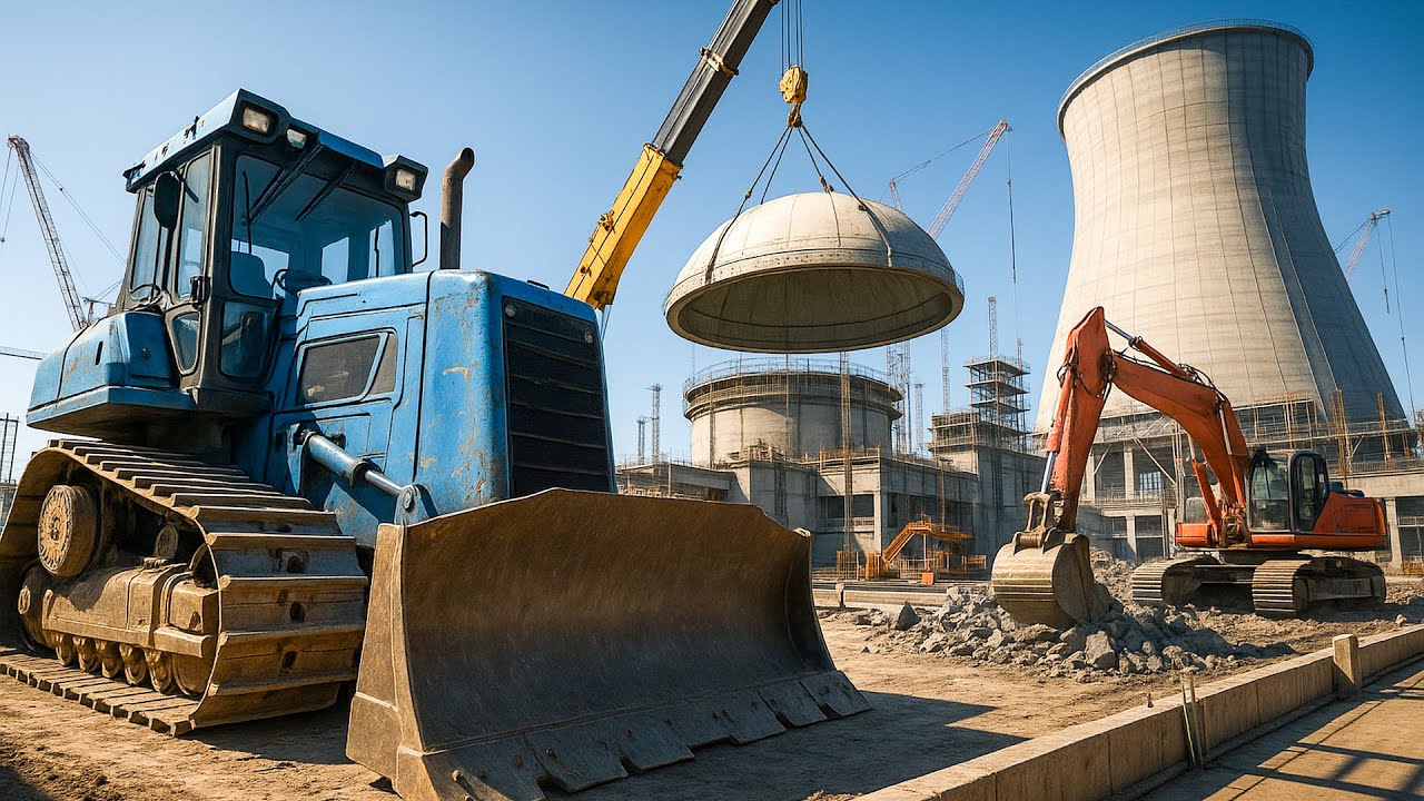 ☢️ Nuclear Power Build! Excavator & Bulldozer Shape the Mega Structure ...