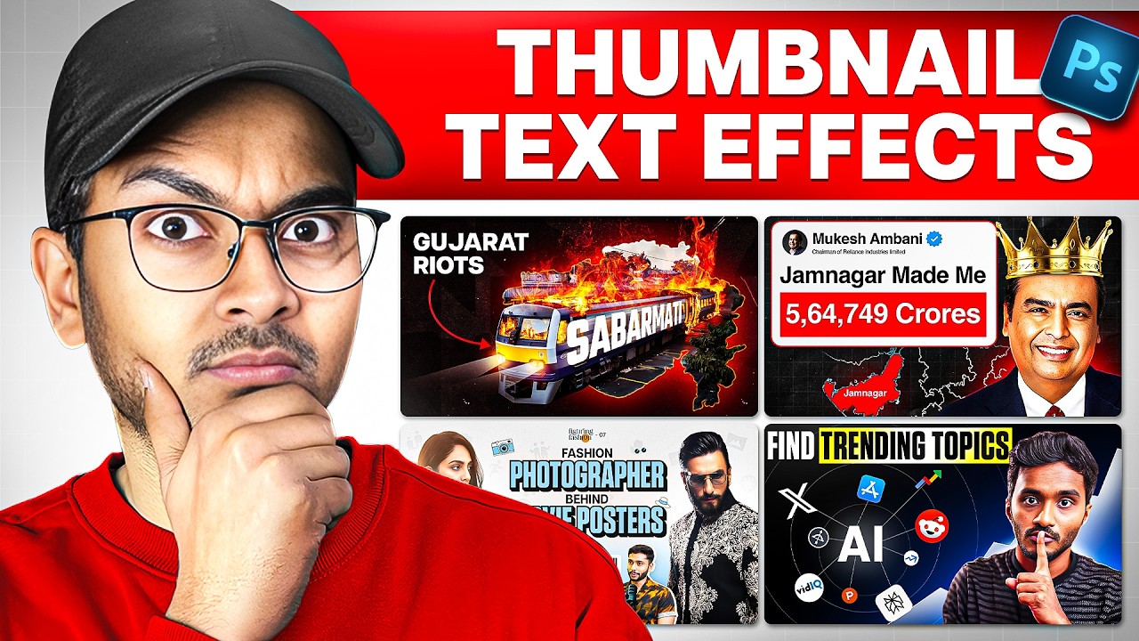 How to Make Viral Thumbnail Text Effects in Photoshop #2 - YouTube