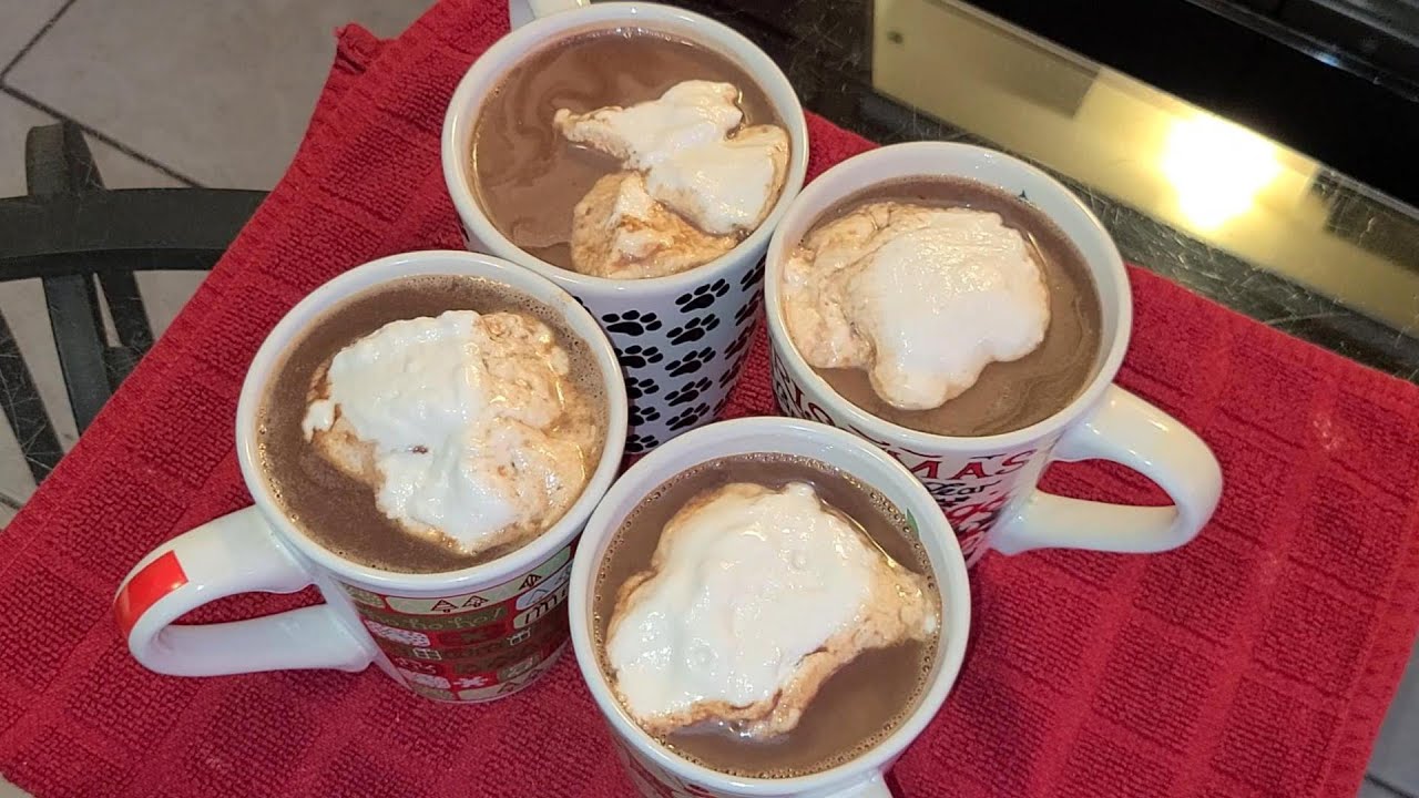 Hot Chocolate with Marshmallow or whipped cream topping - YouTube