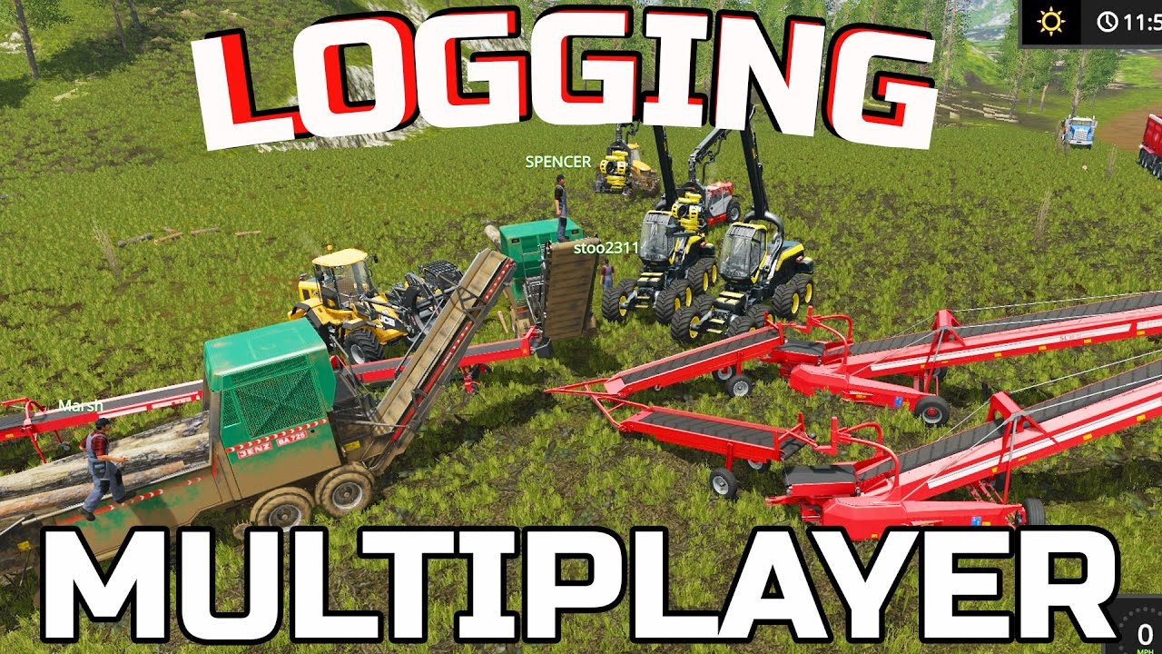 FARMING SIMULATOR 2017 | LOGGING | MULTIPLAYER SERVER | WOOD CHIPPING - YouTube