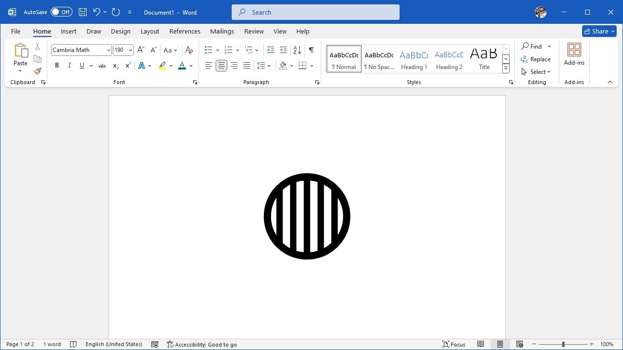How to Insert the CIRCLE WITH VERTICAL FILL Symbol in Microsoft Word ...