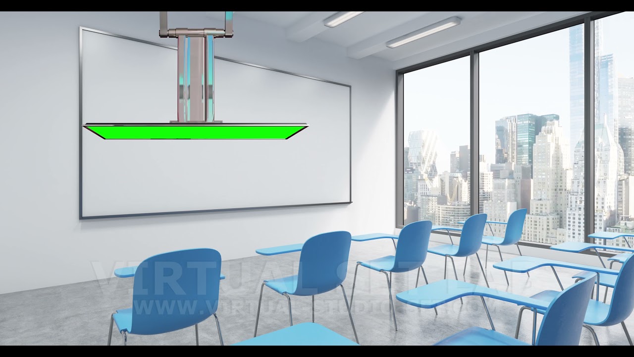 4K Classroom Virtual Set BG - YouTube
