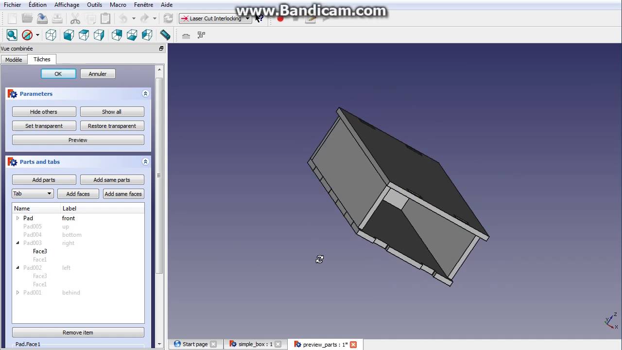 FreeCAD laser cut interlocking module - YouTube