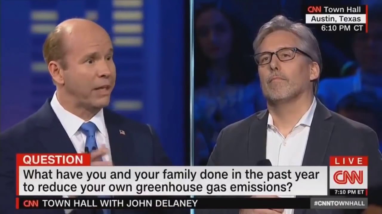 Rare's Brett Jenks asks a question during CNN Presidential Town Hall ...